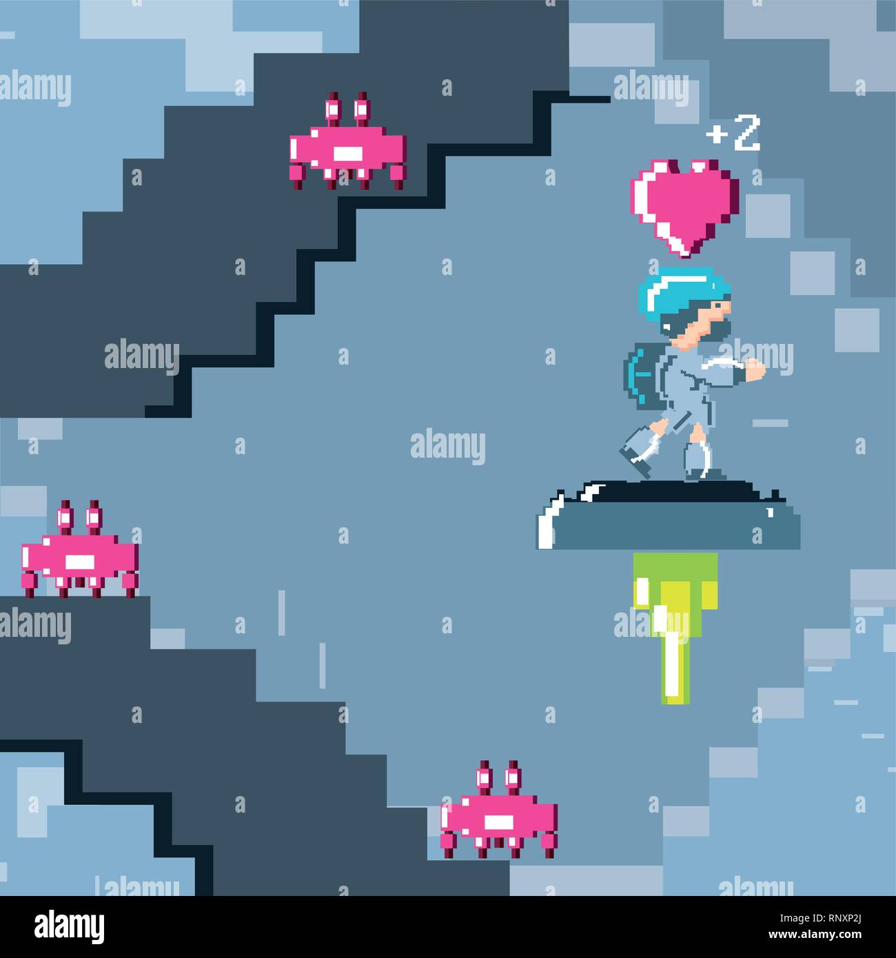 classic video game scene with warrior vector illustration design Stock ...