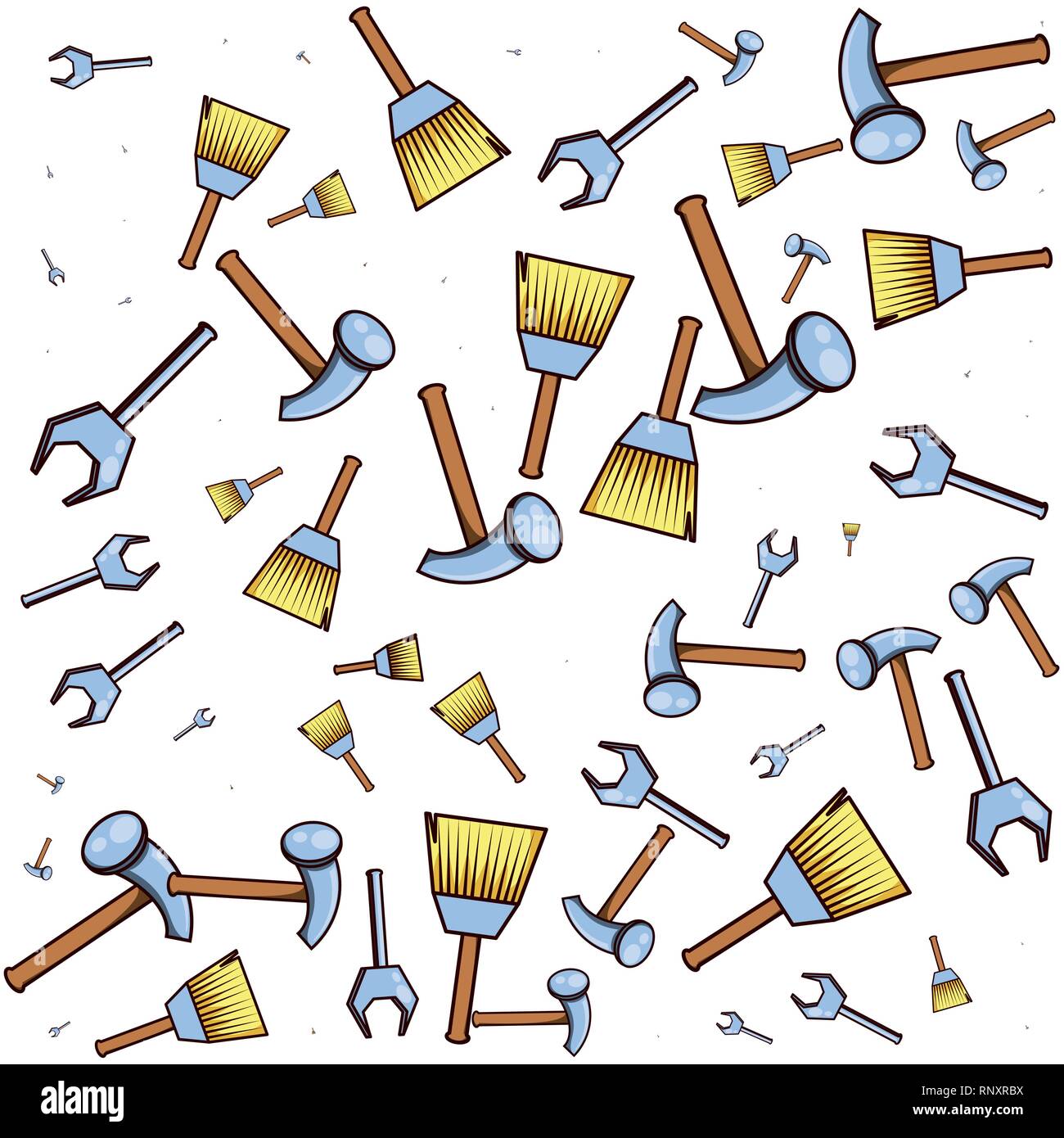 pattern of hammer and tools vector illustration design Stock Vector ...