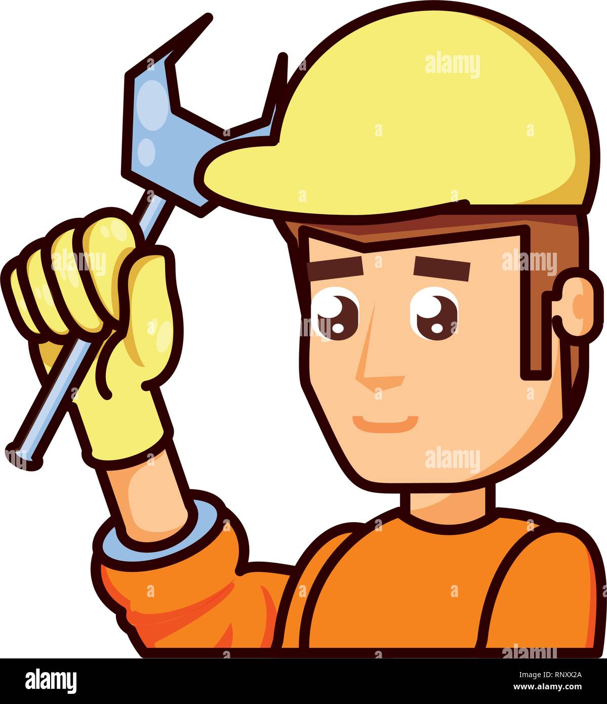 construction worker with wrench tool vector illustration design Stock ...