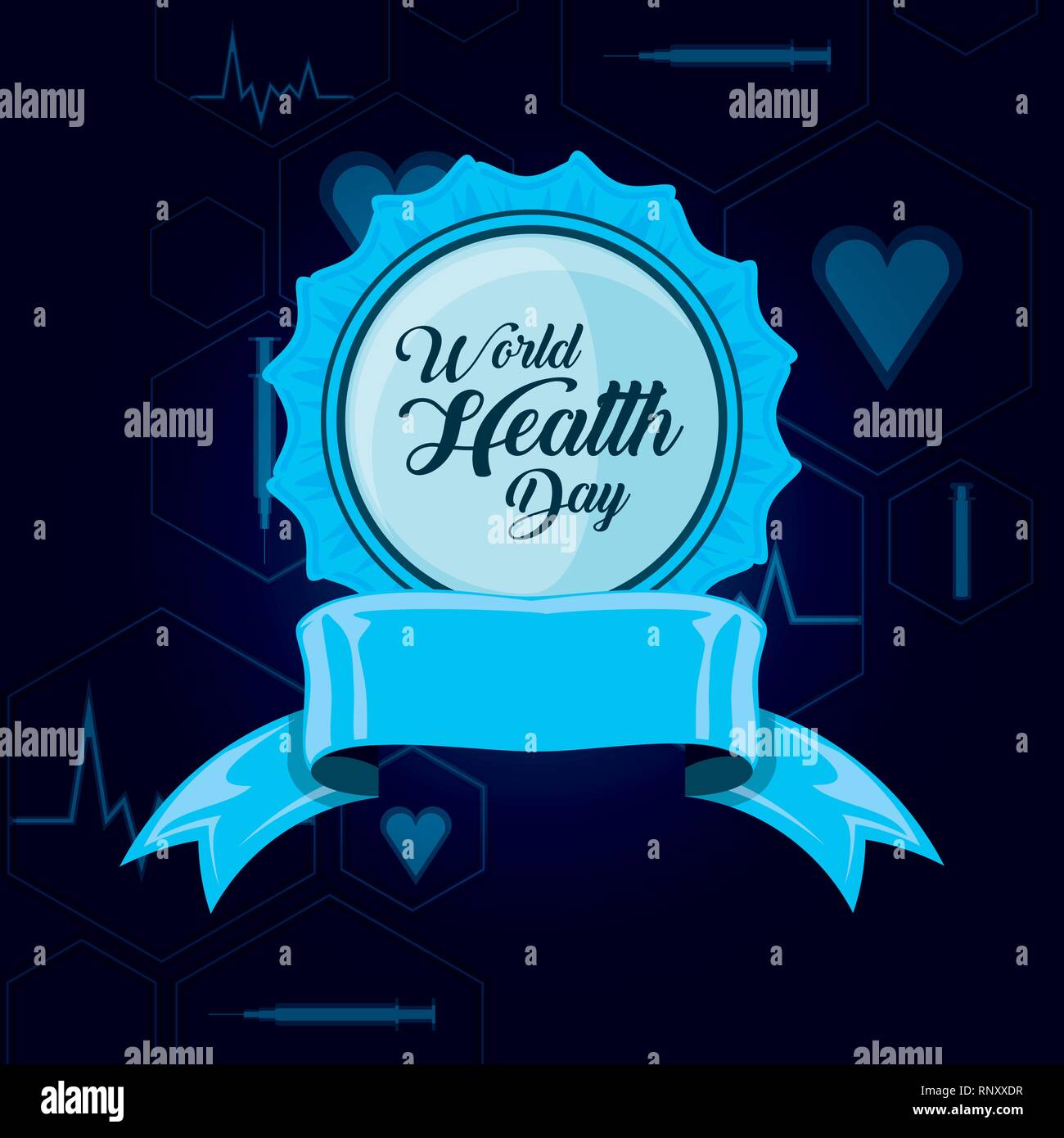 world health day card with seal vector illustration design Stock Vector ...