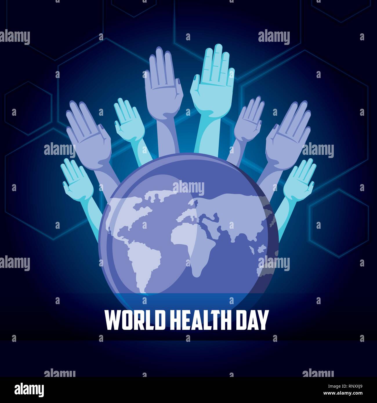 world health day card with planet earth vector illustration design ...