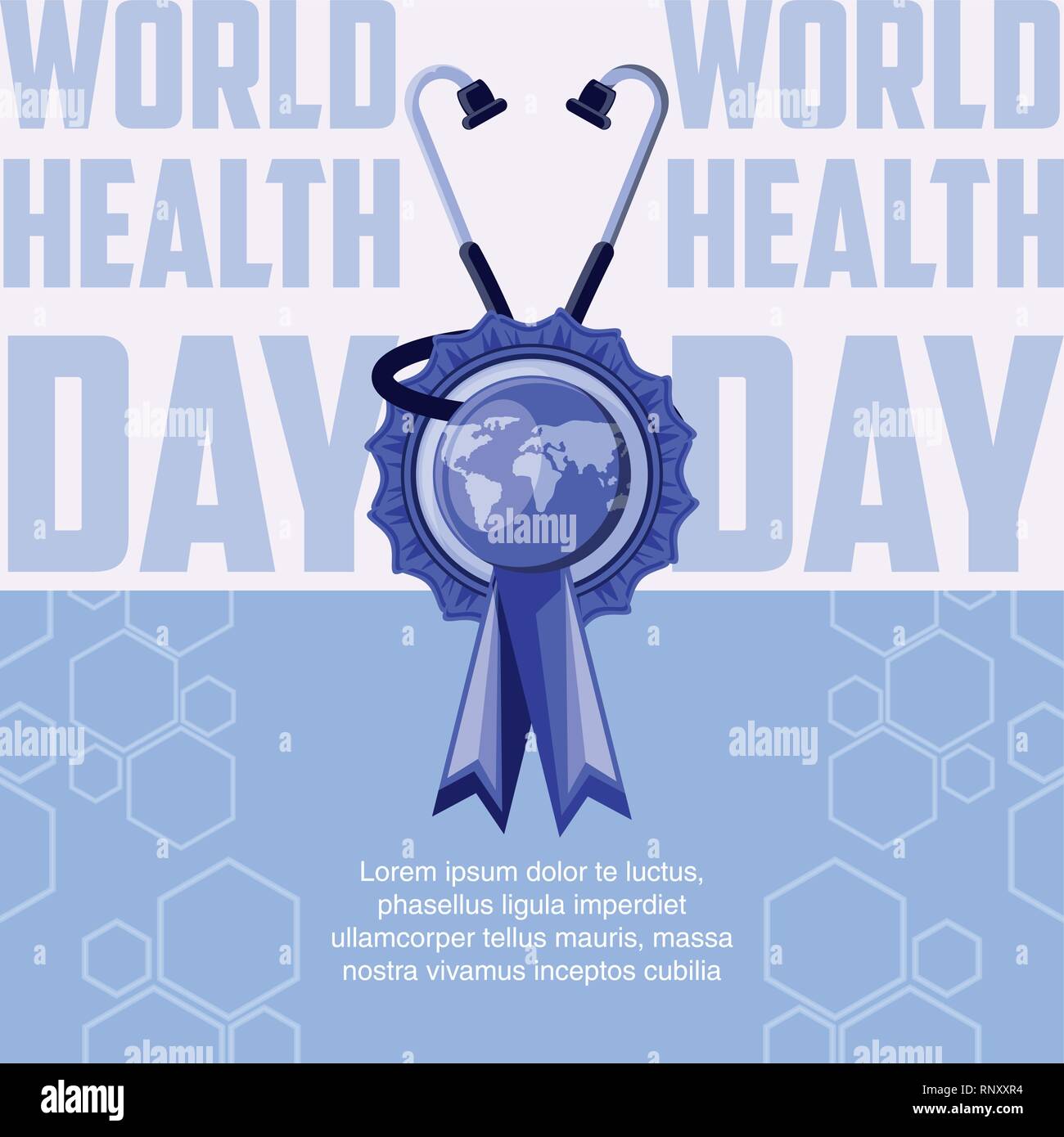world health day card with stethoscope vector illustration design Stock ...