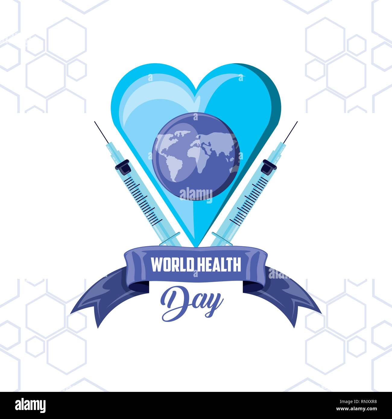 world health day card with heart vector illustration design Stock ...
