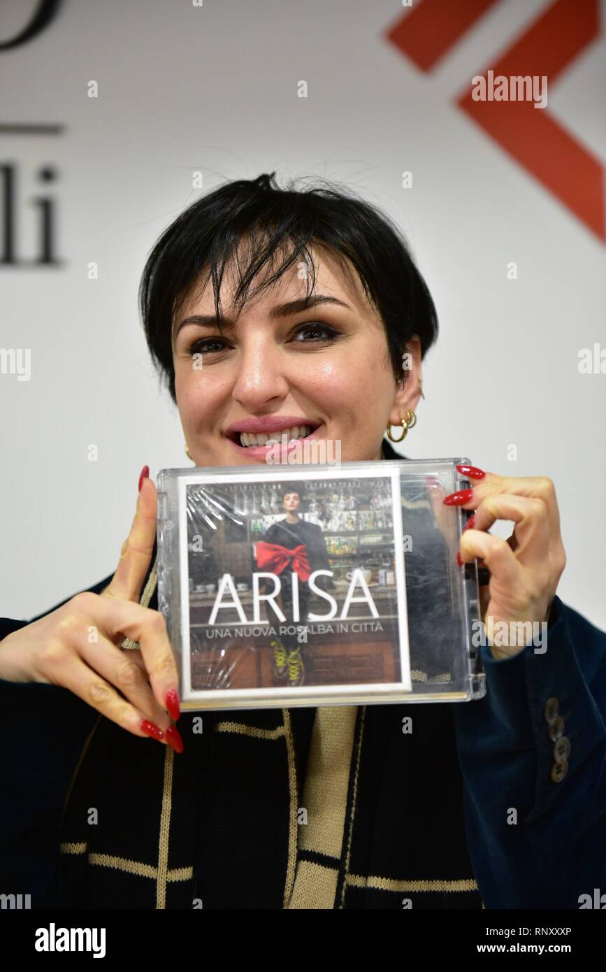 Naples, Italy. 05th Feb, 2019. Italian pop singer Arisa during the presentation of his new album ...