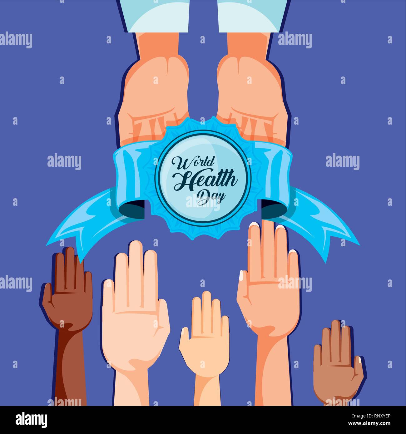 world health day card with hands vector illustration design Stock ...