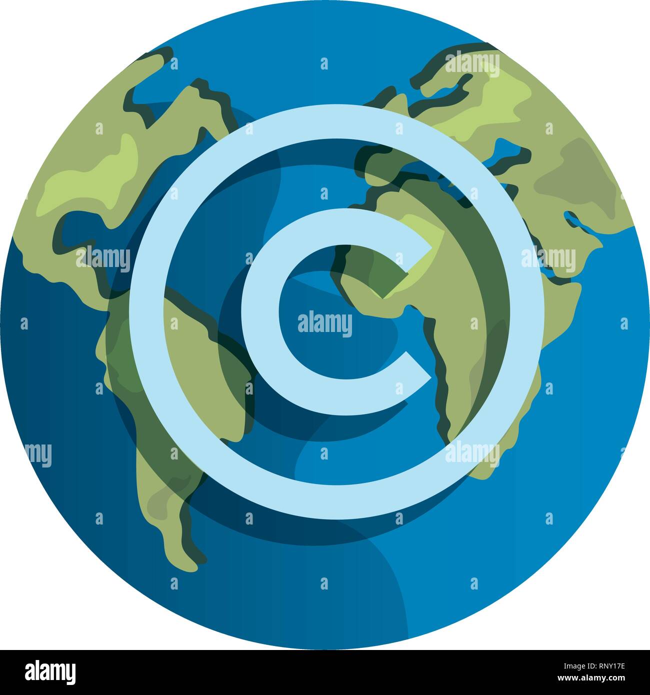 world copyright protection of intellectual vector illustration Stock ...