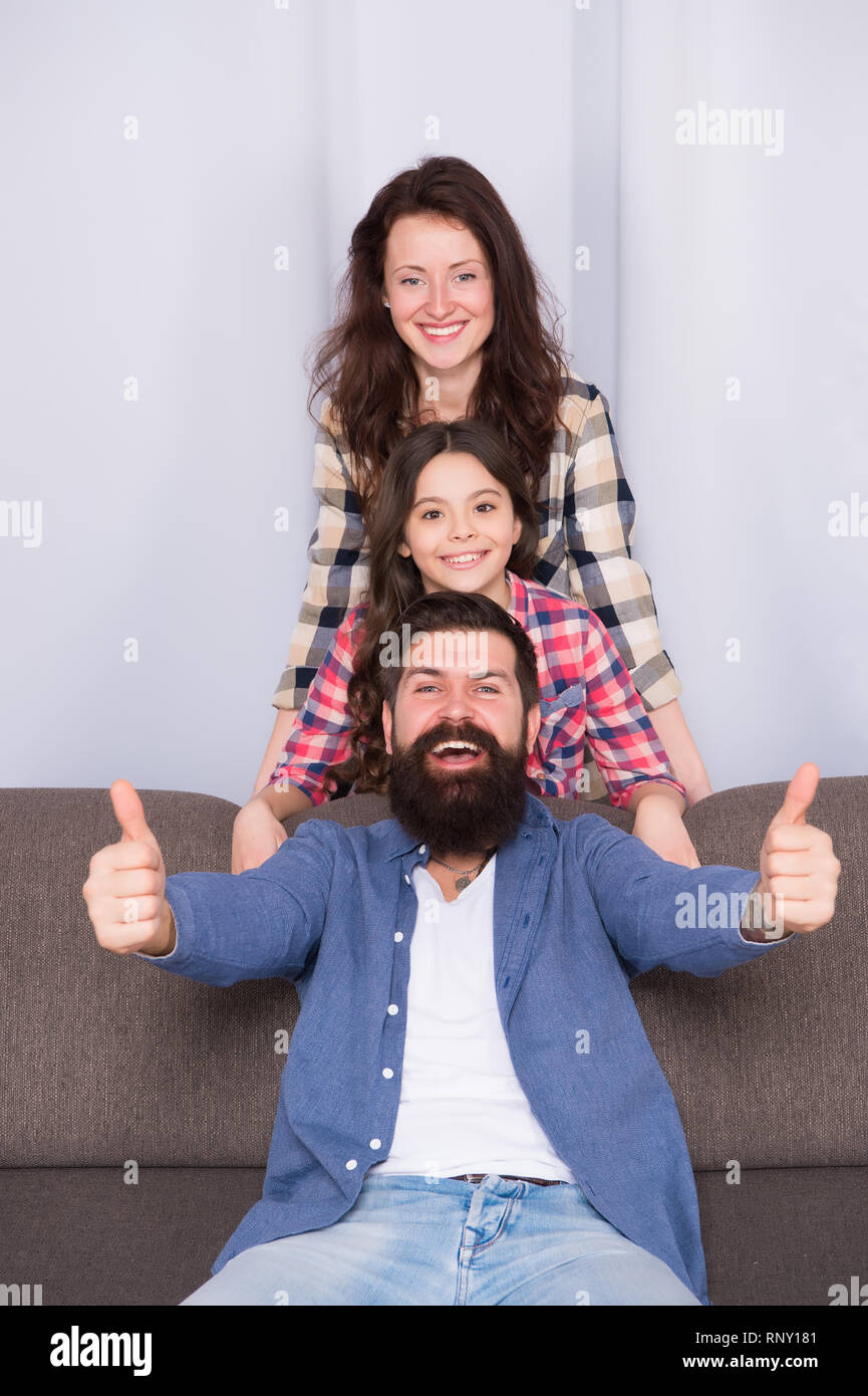 Happy parenthood. Close and trustful relations. Family values concept ...