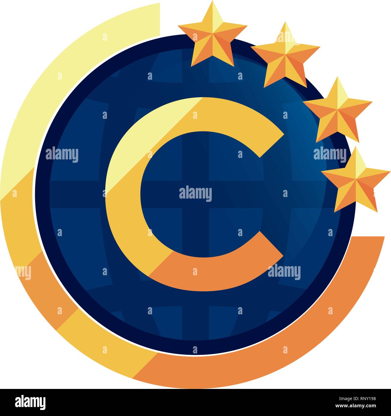 copyright protection of intellectual emblem vector illustration Stock ...