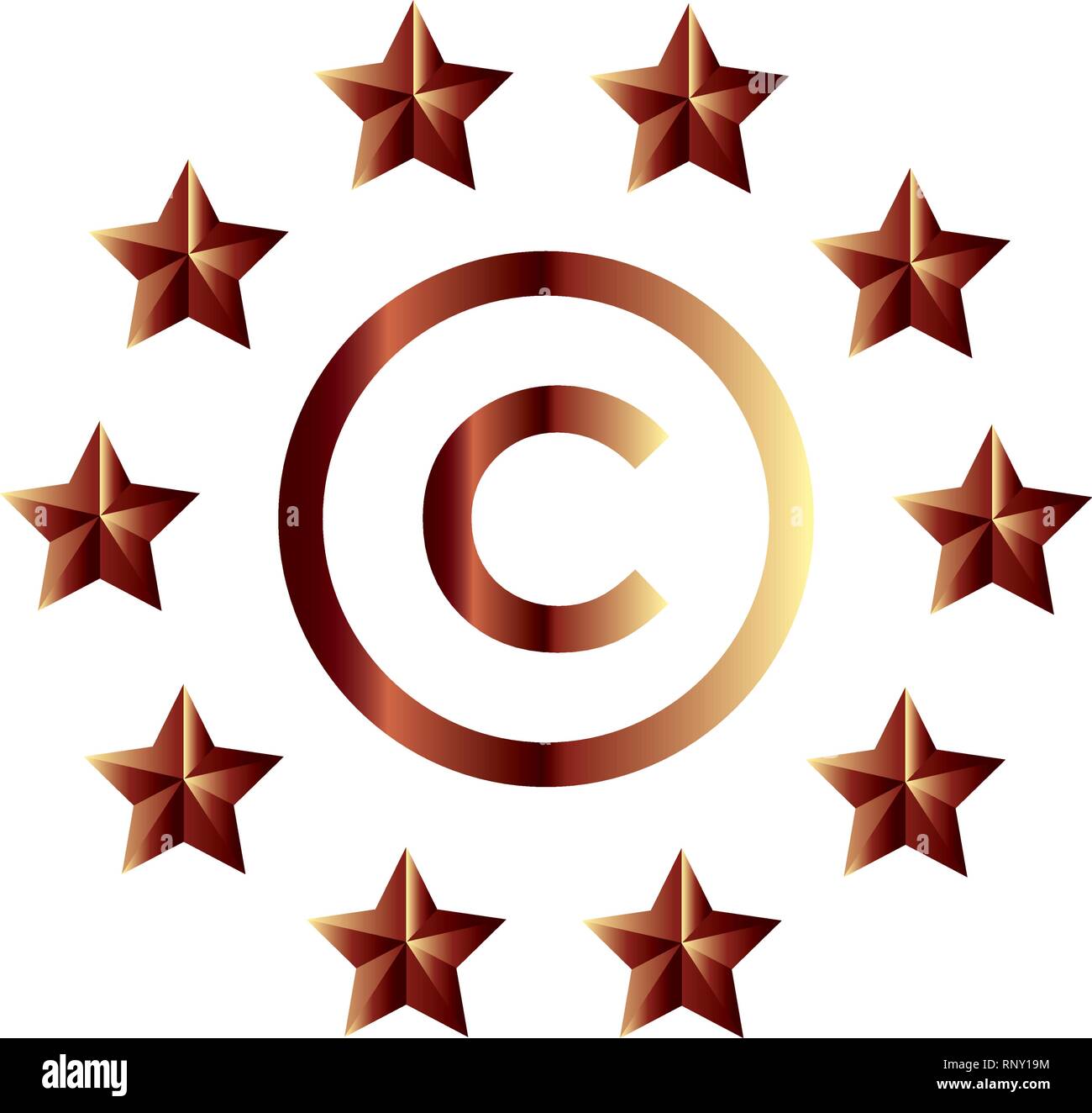 copyright protection of intellectual emblem vector illustration Stock ...