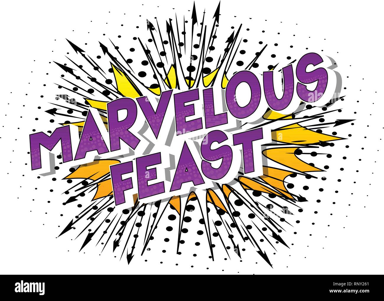 Marvelous Feast - Vector illustrated comic book style phrase on ...