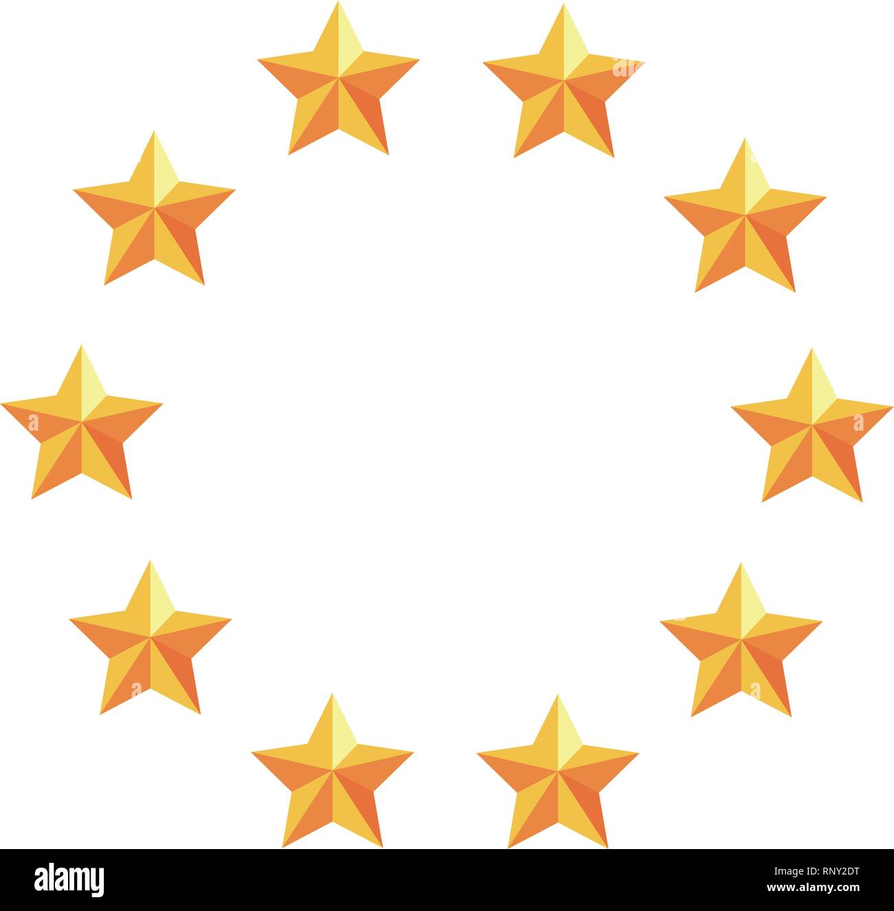 golden stars circle shaped on white background vector illustration ...