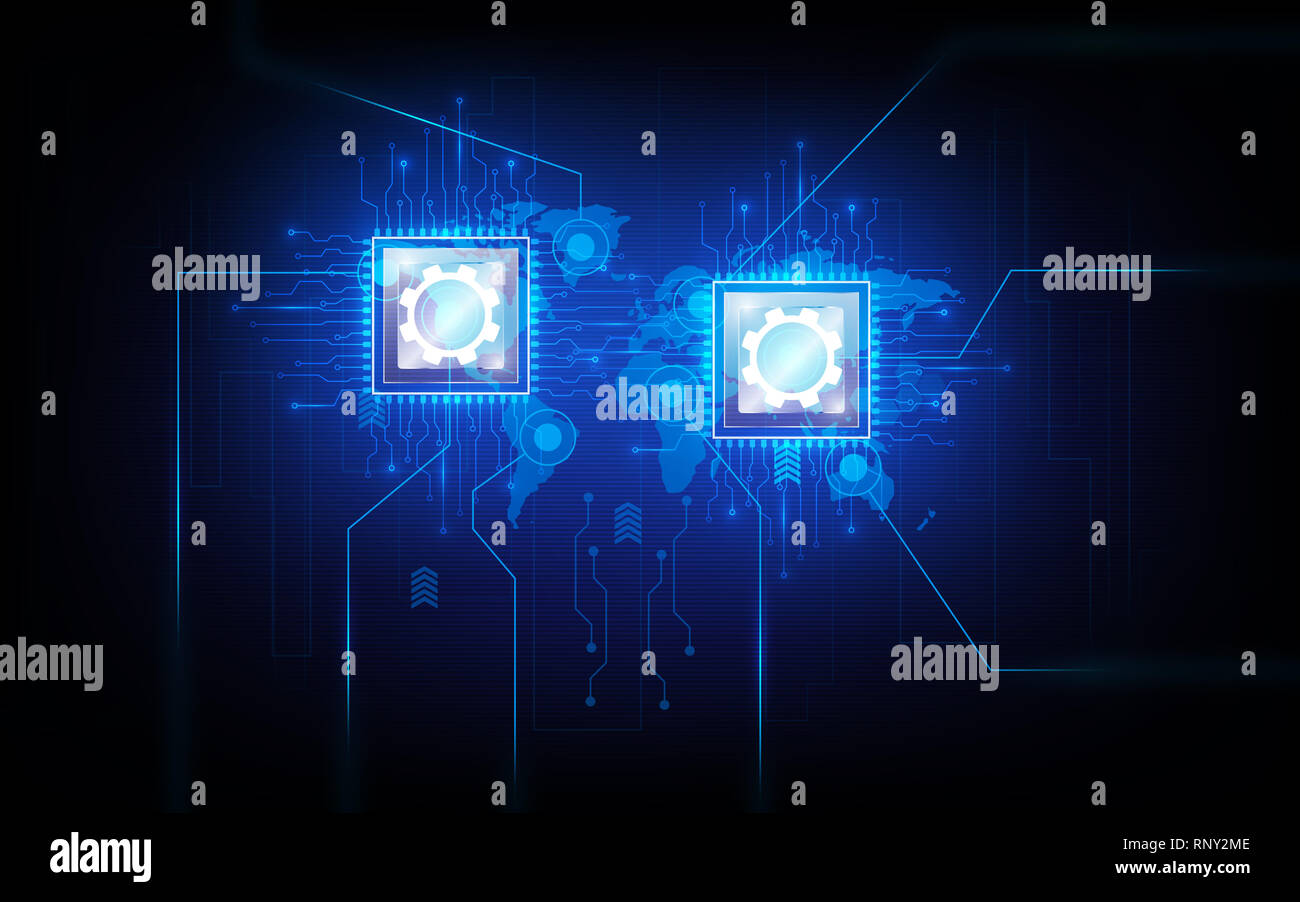 Technology world map hi-res stock photography and images - Alamy