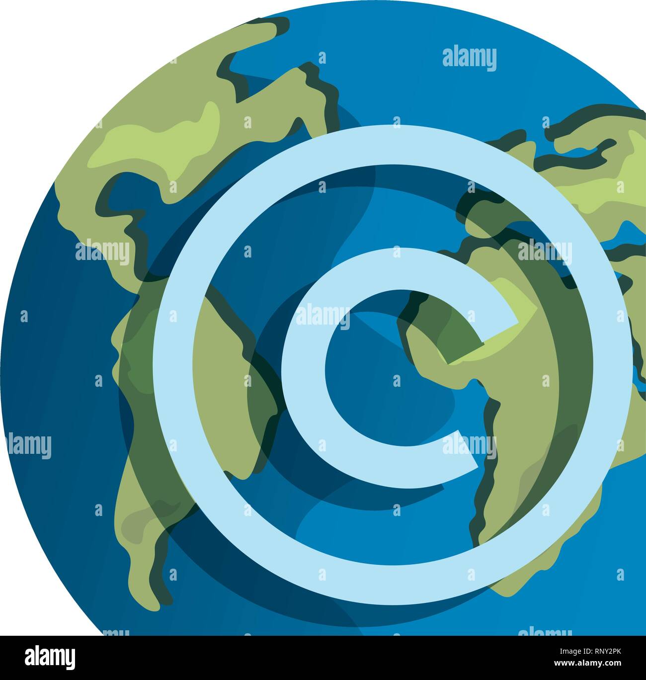 world copyright protection of intellectual vector illustration Stock ...