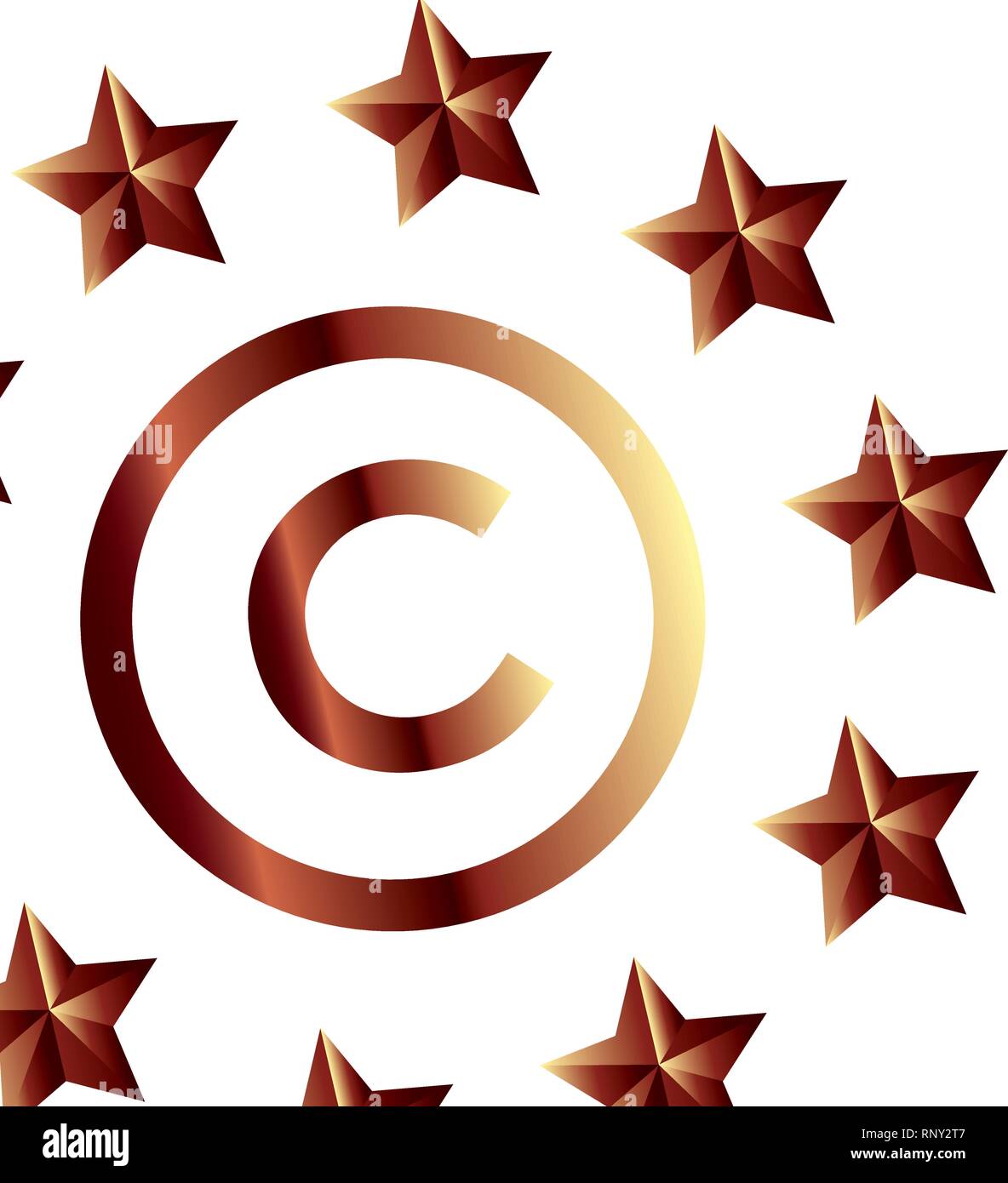 copyright protection of intellectual emblem vector illustration Stock ...