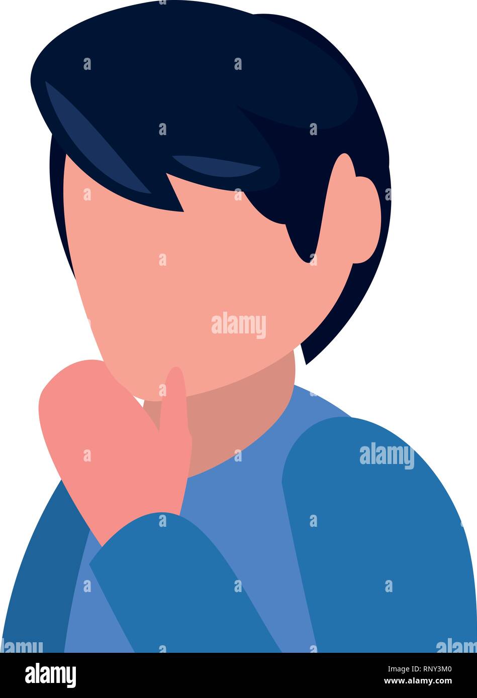 business man thinking pose portrait vector illustration Stock Vector ...