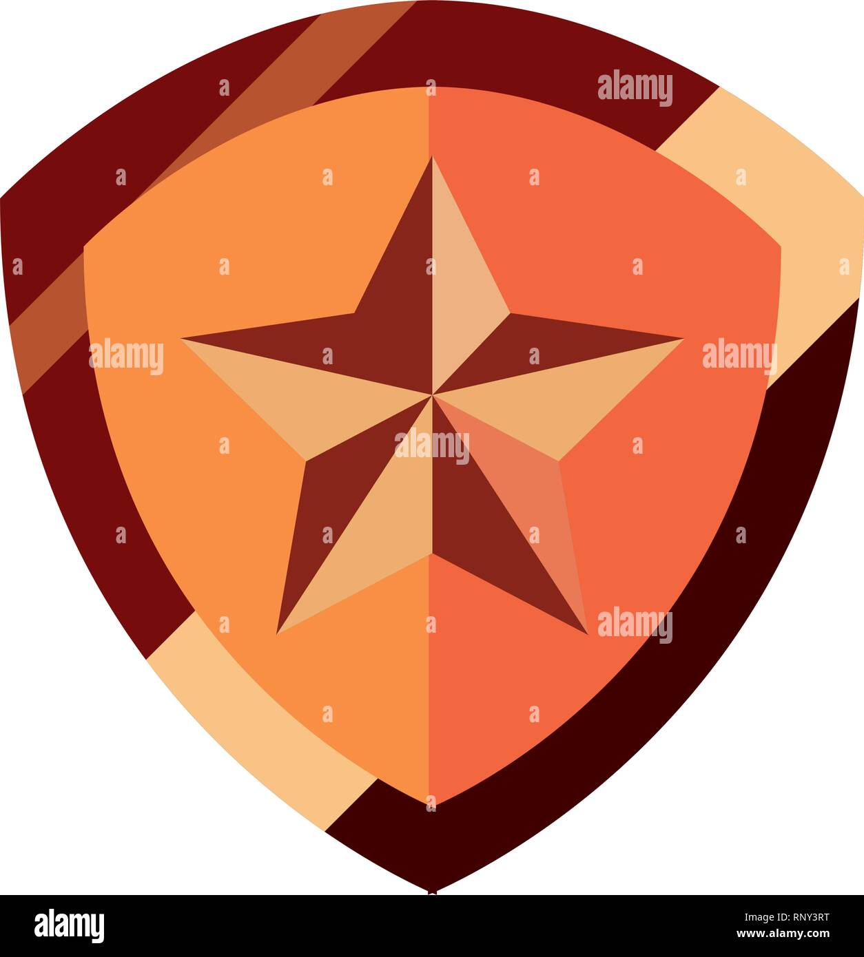 golden shield protection star on white background Stock Vector Image ...