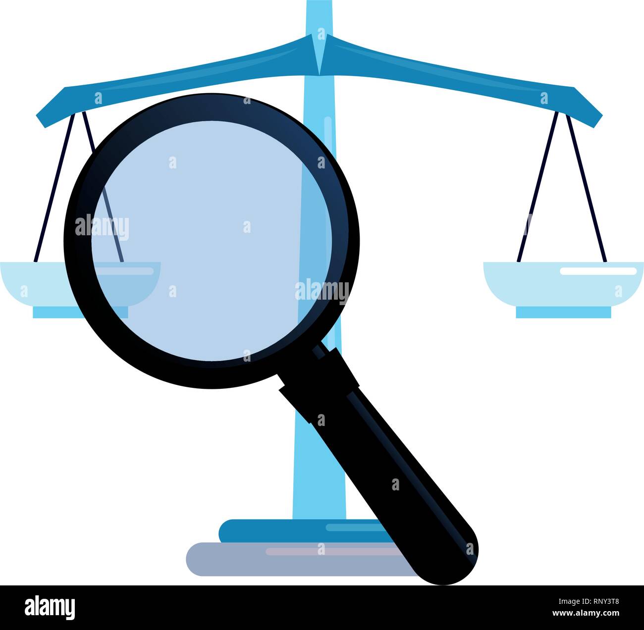balance magnifying glass copyright protection vector illustration Stock ...