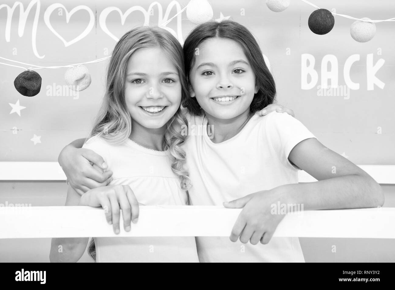 Girlish leisure. Sleepover time for fun gossip story. Best friends ...