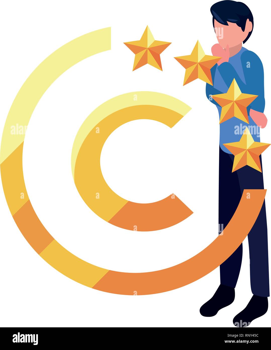 man thinking copyright intellectual symbol vector illustration Stock ...
