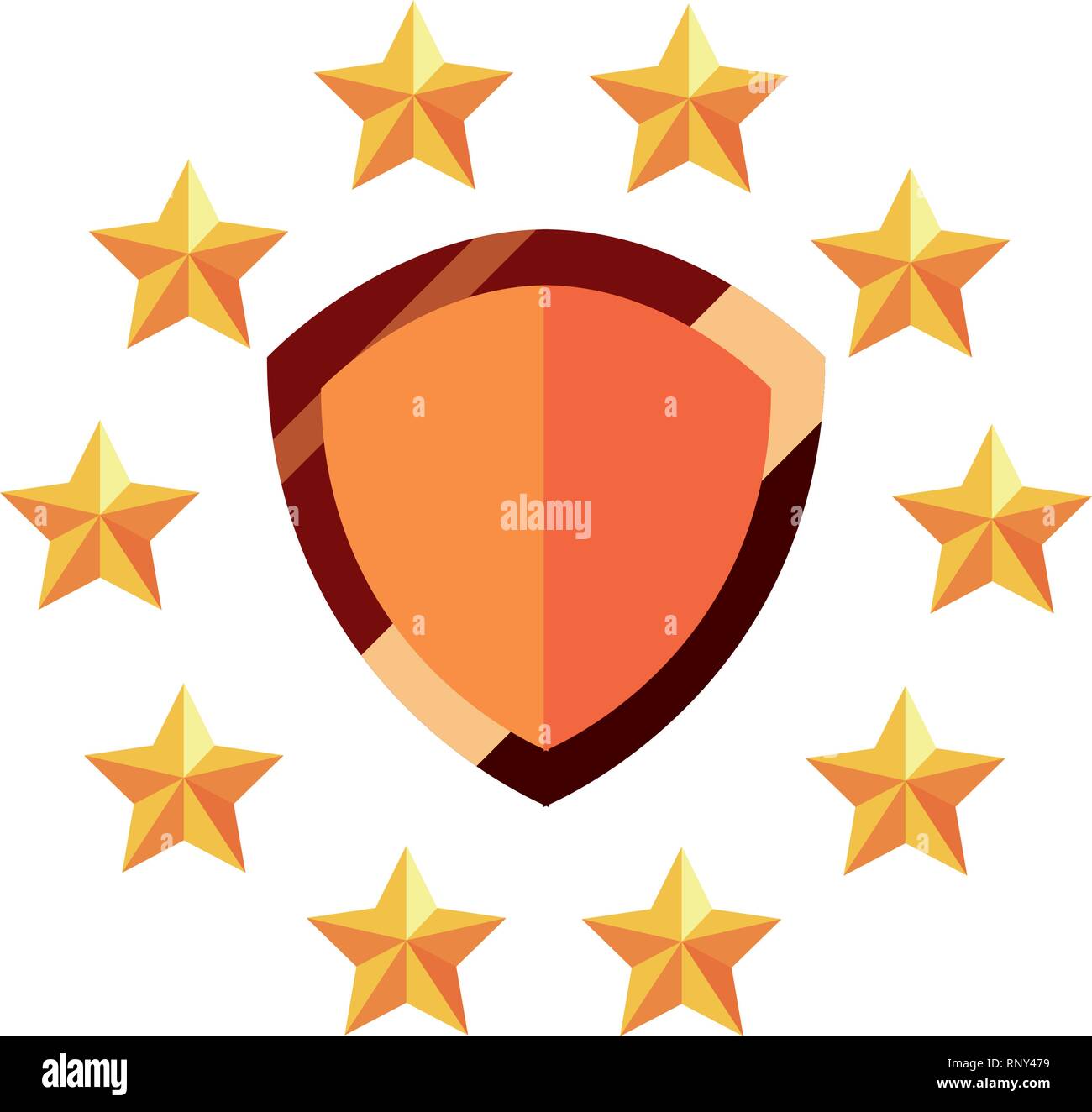 shield protection frame stars copyright intellectual symbol vector ...