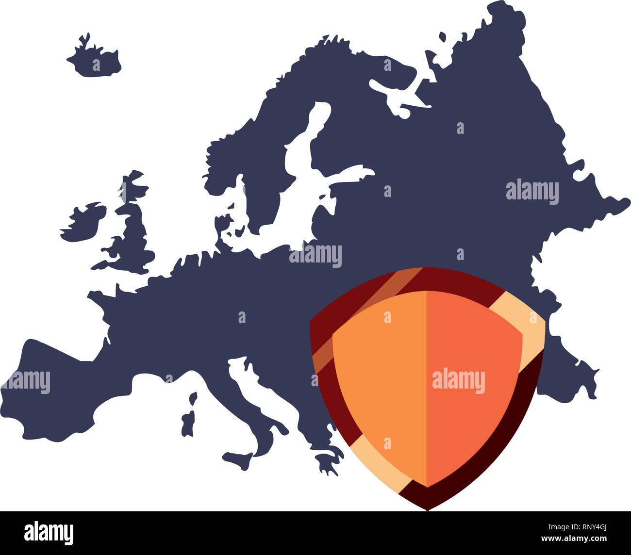 european map copyright protection of intellectual vector illustration ...