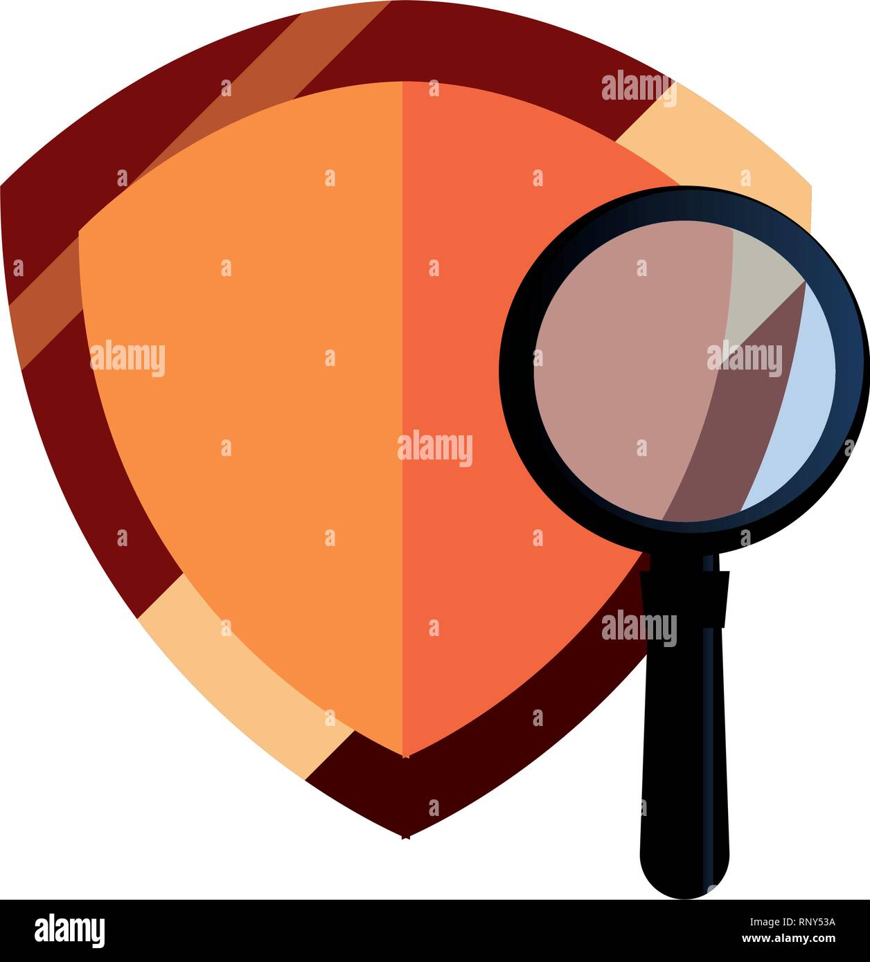 magnifying glass shield protection copyright of intellectual vector ...