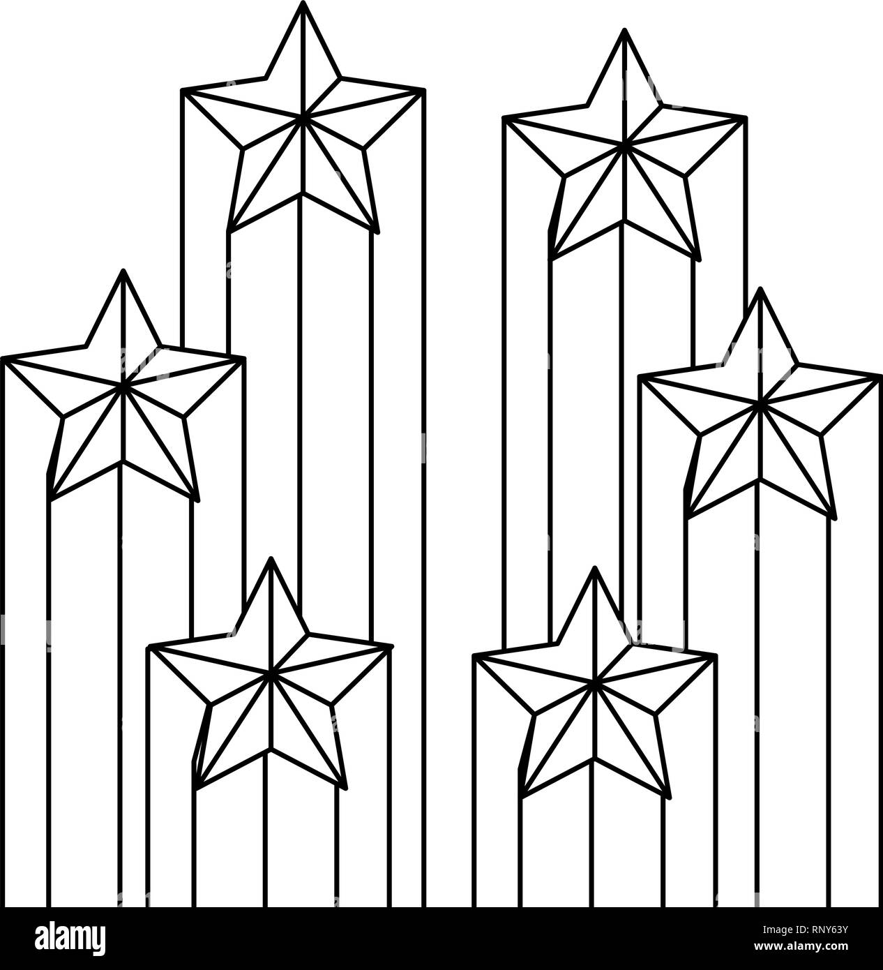 stars symbol outline on white background vector illustration Stock ...