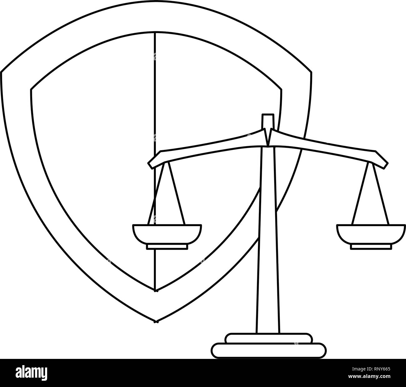 shield protection law copyright protection vector illustration Stock ...