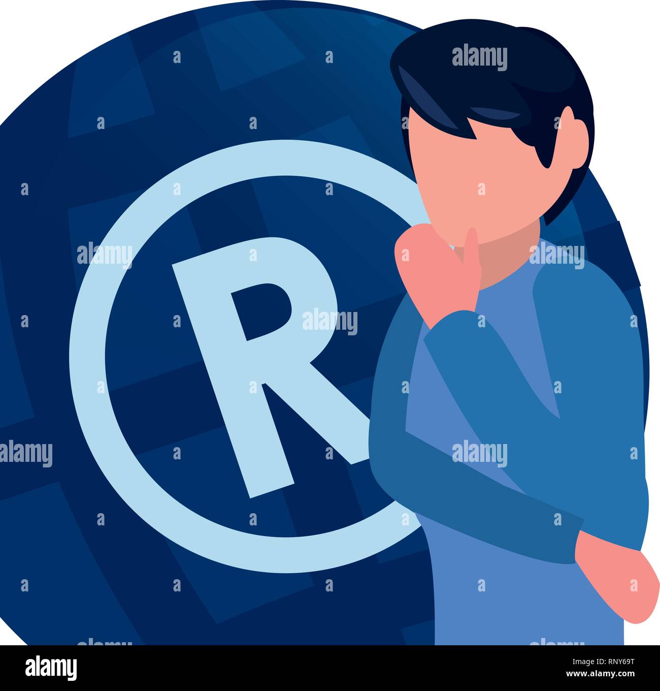 man thinking copyright intellectual symbol vector illustration Stock ...