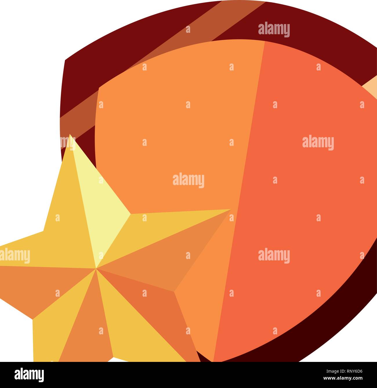 golden shield protection star on white background Stock Vector Image ...