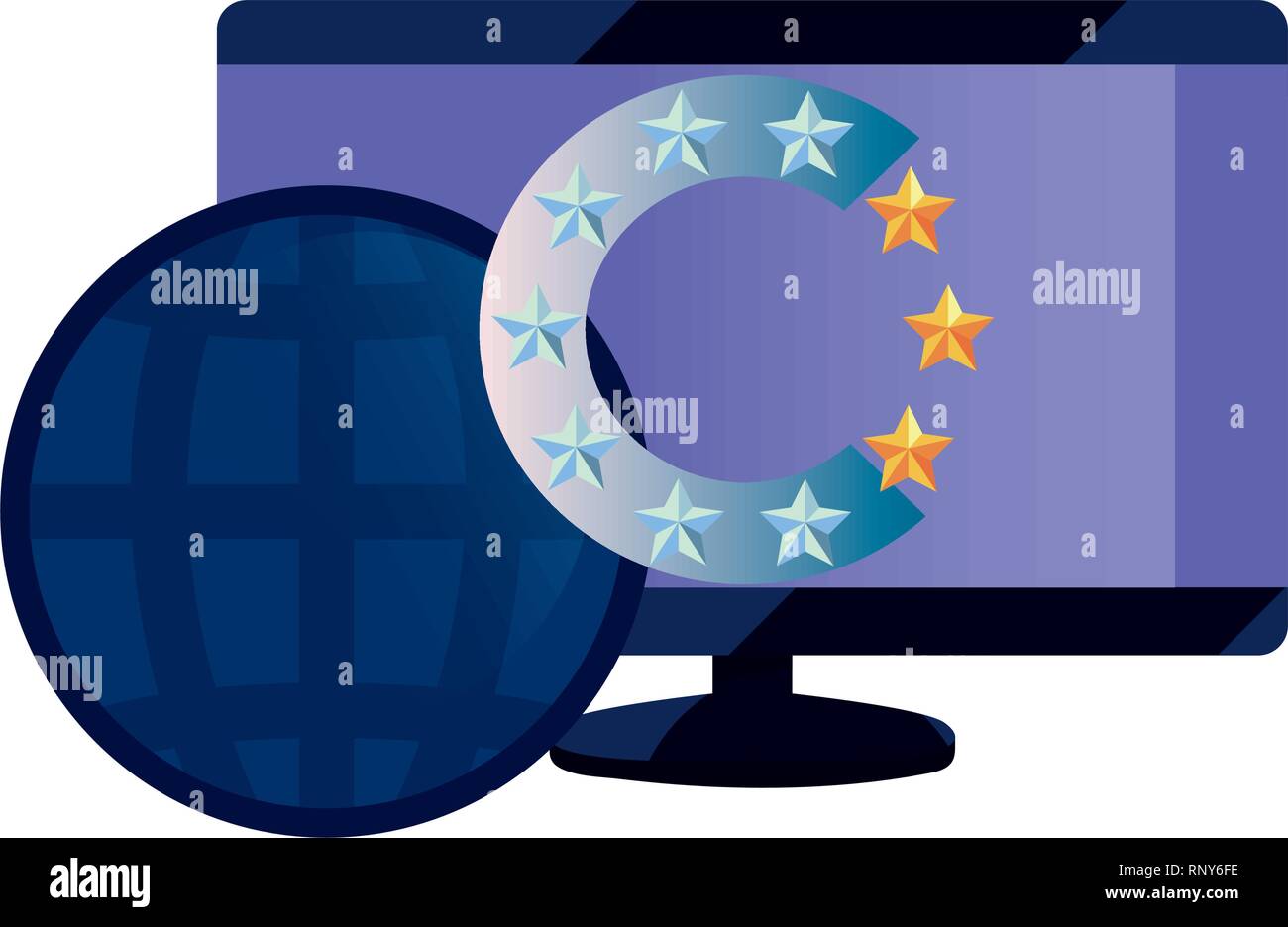 computer world copyright protection of intellectual vector illustration ...