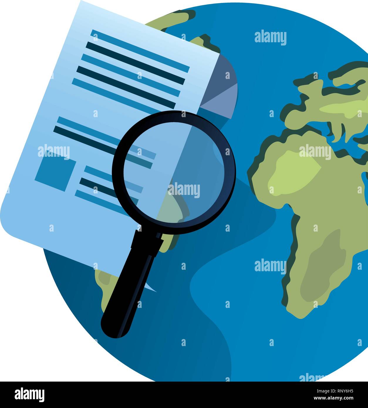 world contract magnifying glass copyright protection vector ...