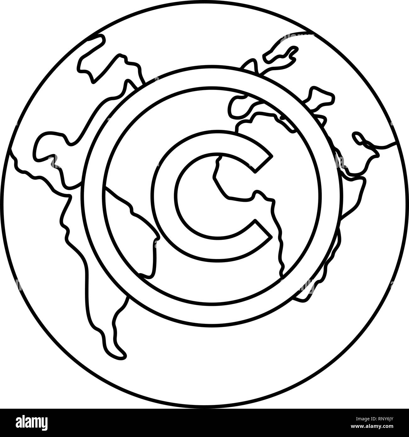 world copyright protection of intellectual vector illustration Stock ...