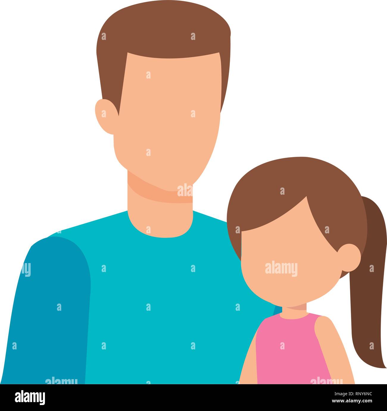 father with daughter characters vector illustration design Stock Vector ...