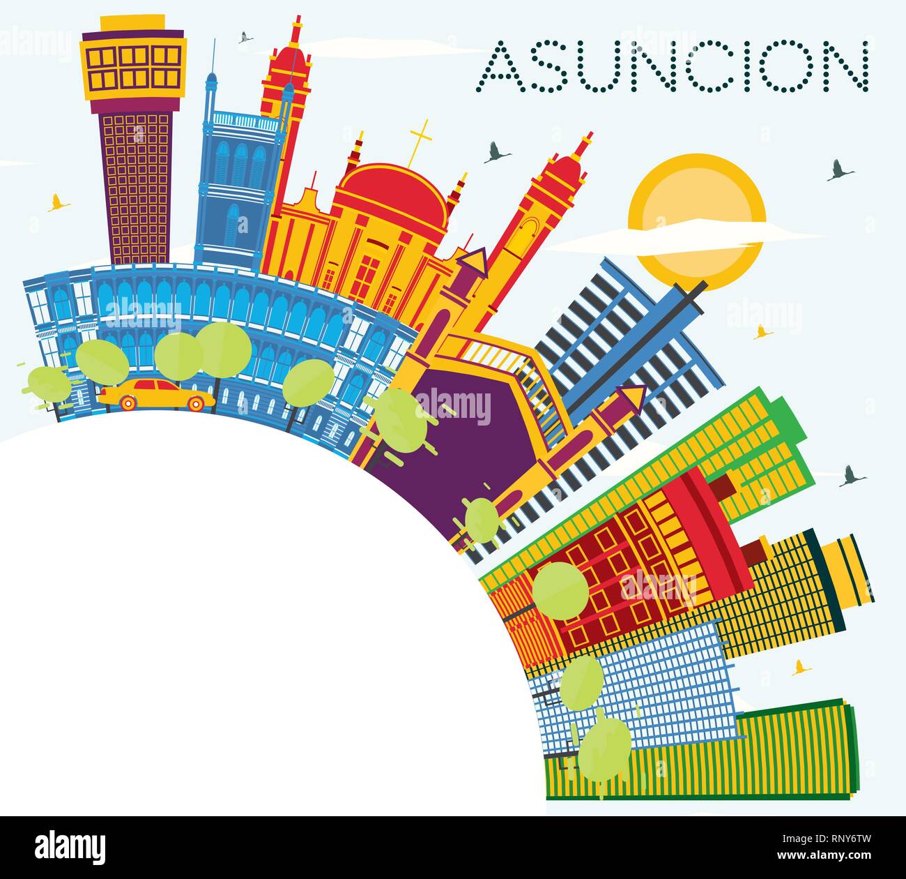 Downtown cityscape asuncion paraguay Stock Vector Images - Alamy