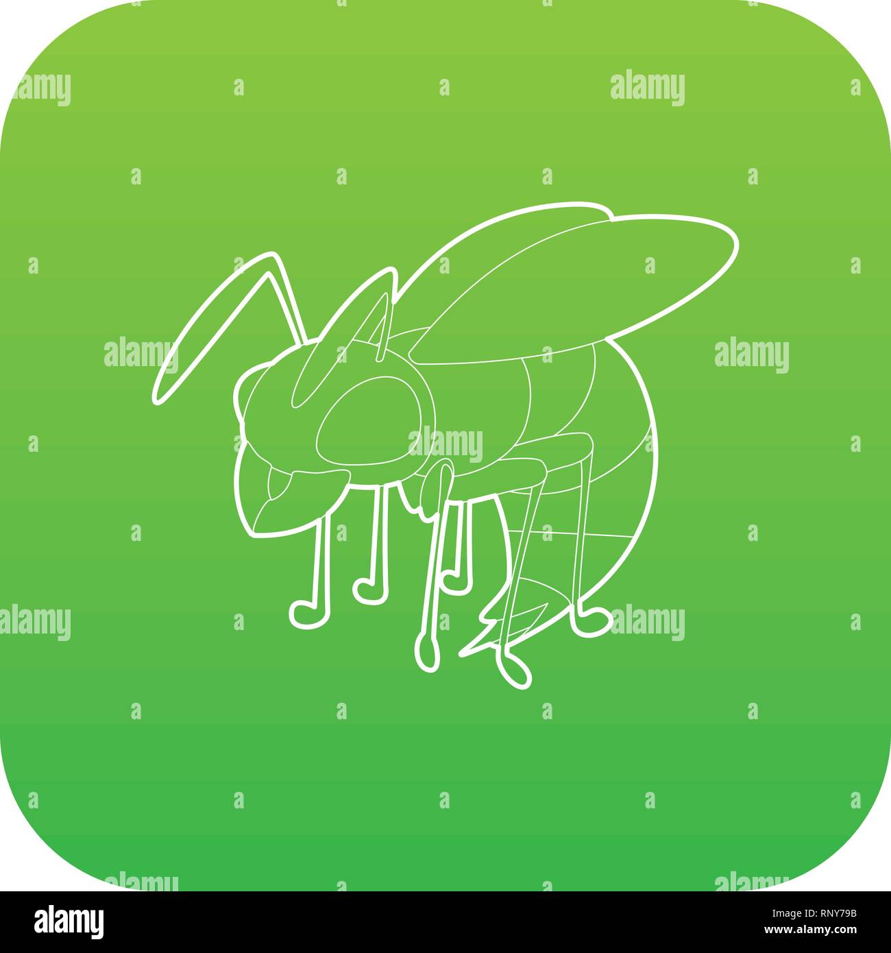 Wasp icon green vector Stock Vector Image & Art - Alamy