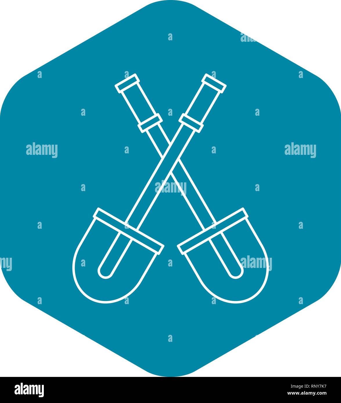 Two shovels icon, outline style Stock Vector Image & Art - Alamy