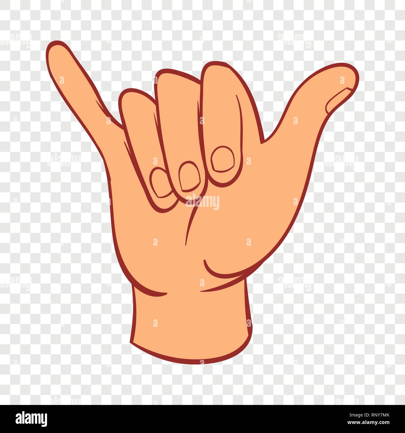 Hang loose hand gesture icon, cartoon style Stock Vector Image & Art ...