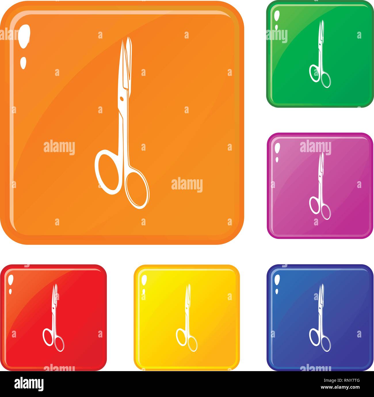 Medical scissors icons set vector color Stock Vector Image & Art - Alamy