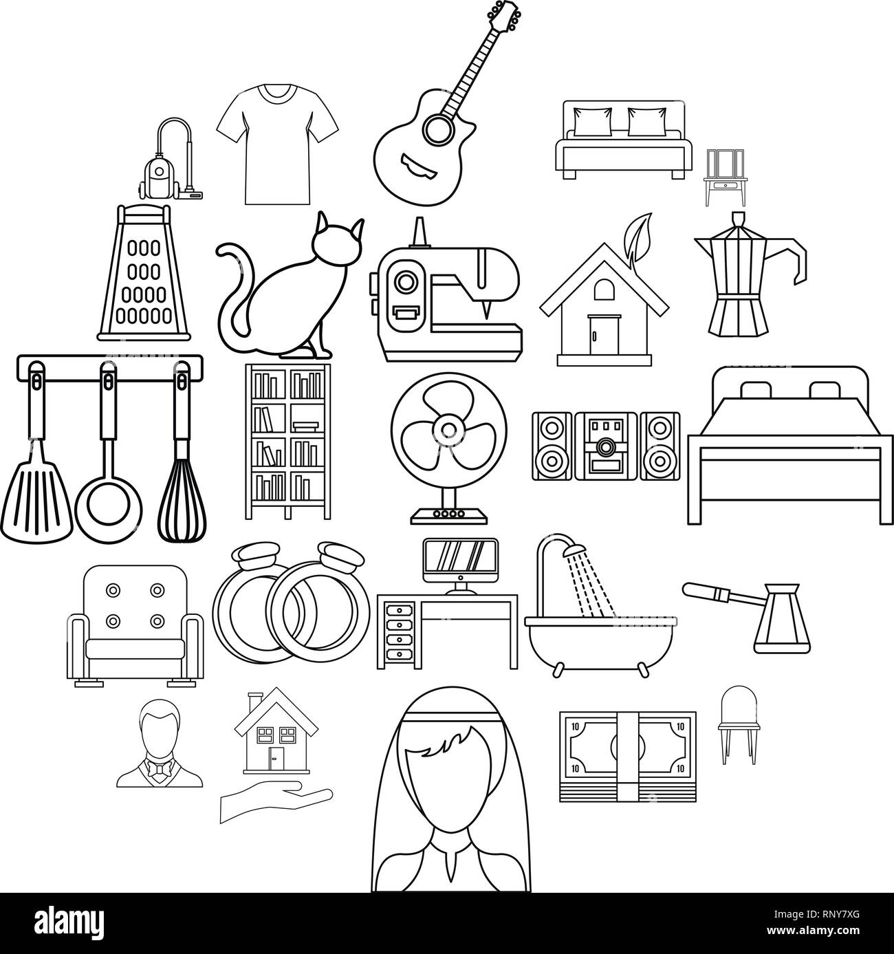 Stirpes icons set, outline style Stock Vector Image & Art - Alamy