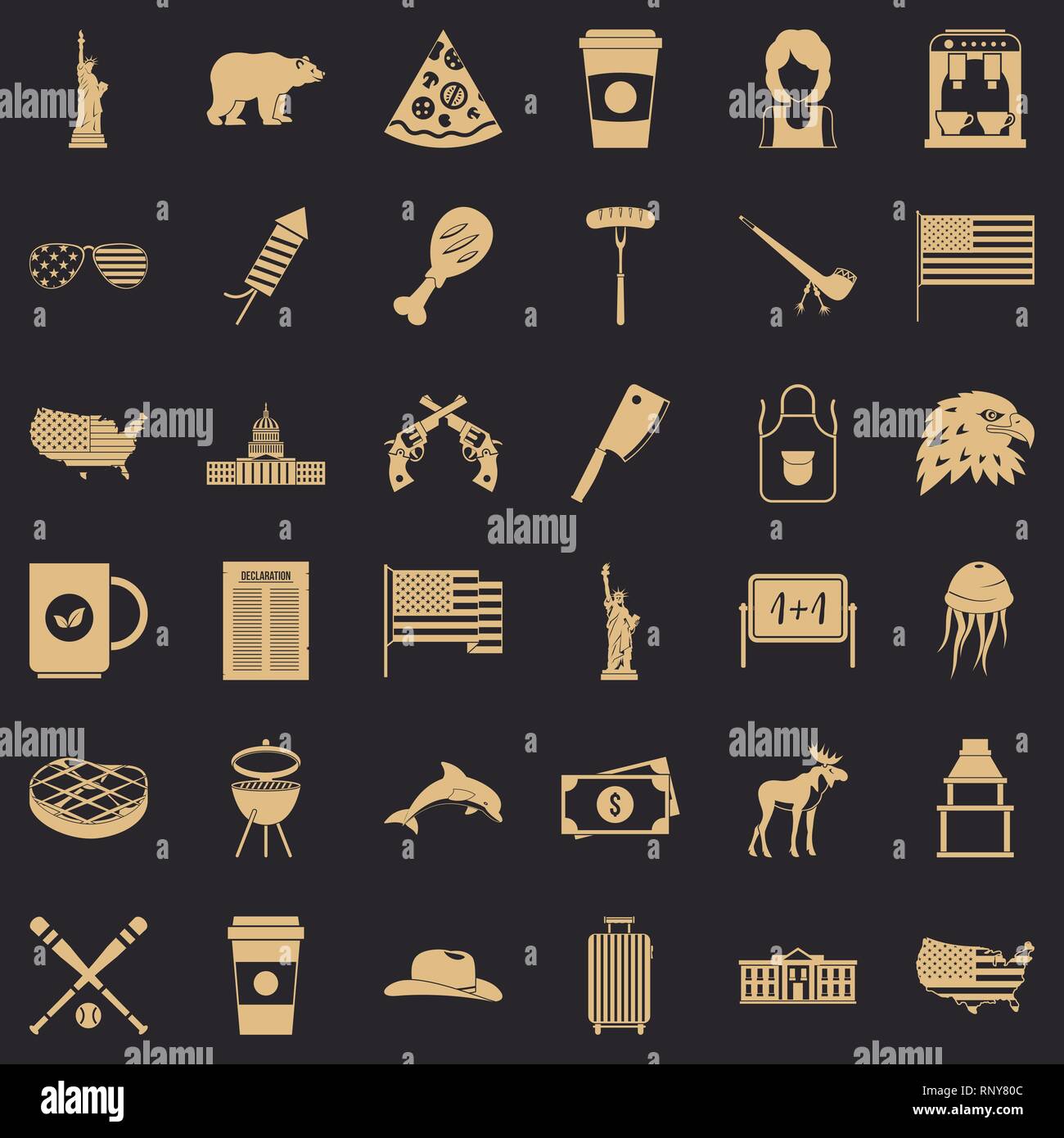 Usa flag icons set, simple style Stock Vector Image & Art - Alamy