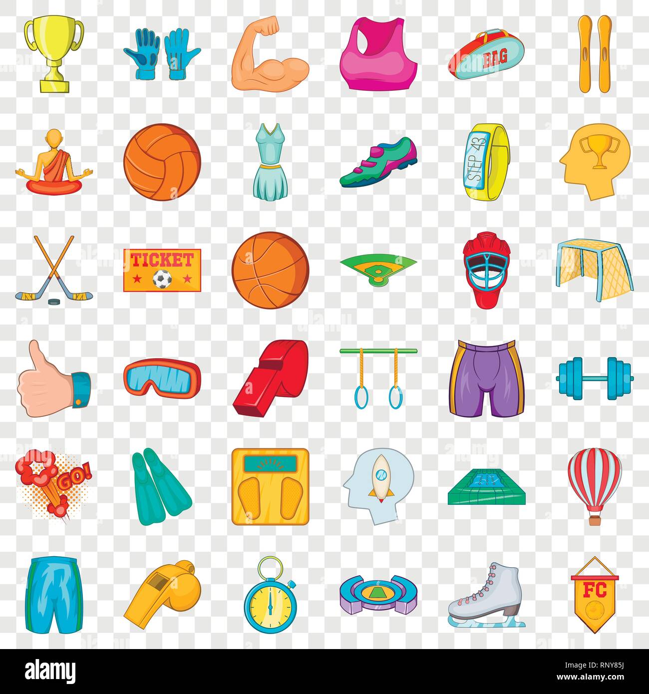 Healthy sport icons set, cartoon style Stock Vector Image & Art - Alamy