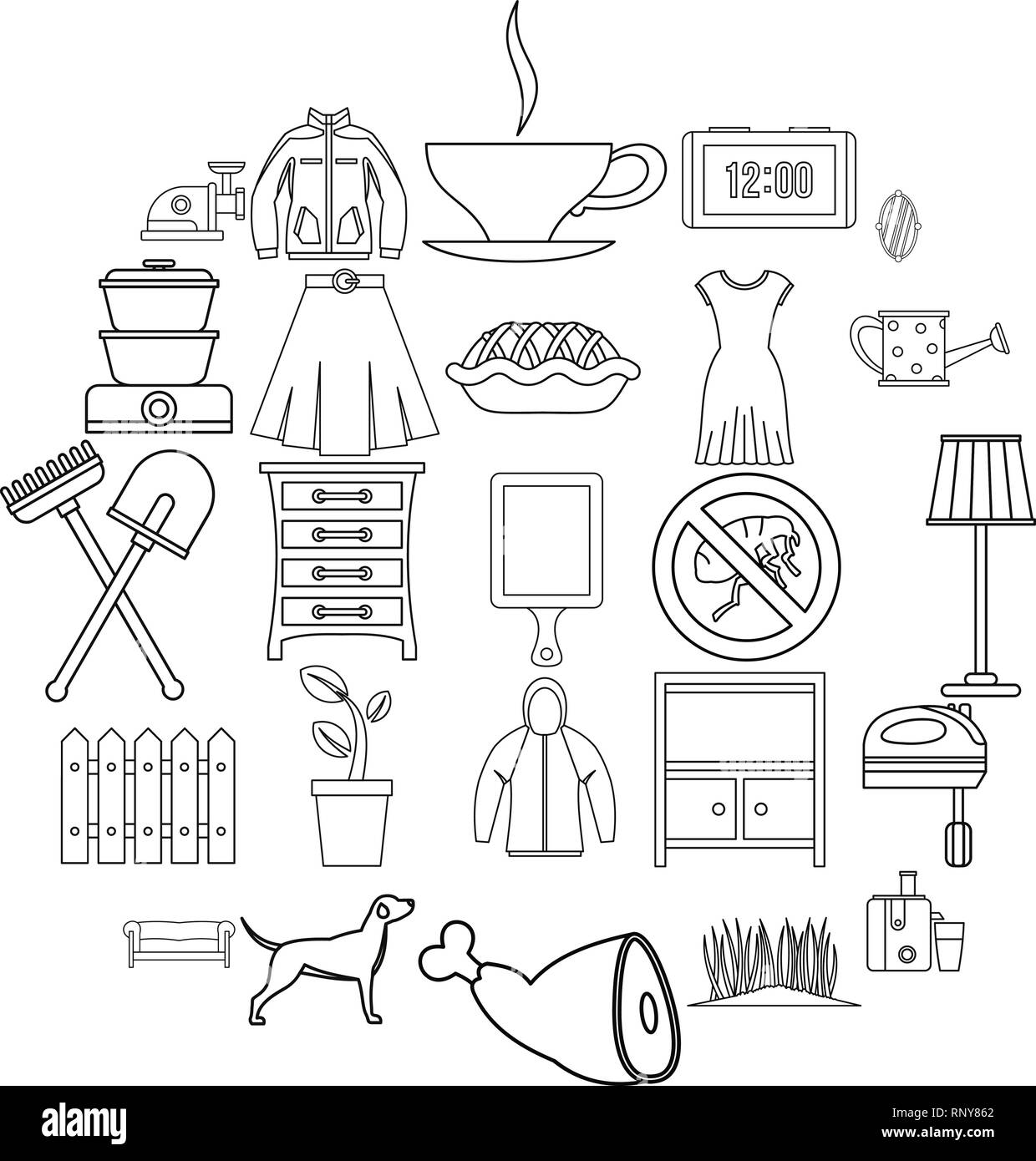 Generation icons set, outline style Stock Vector Image & Art - Alamy