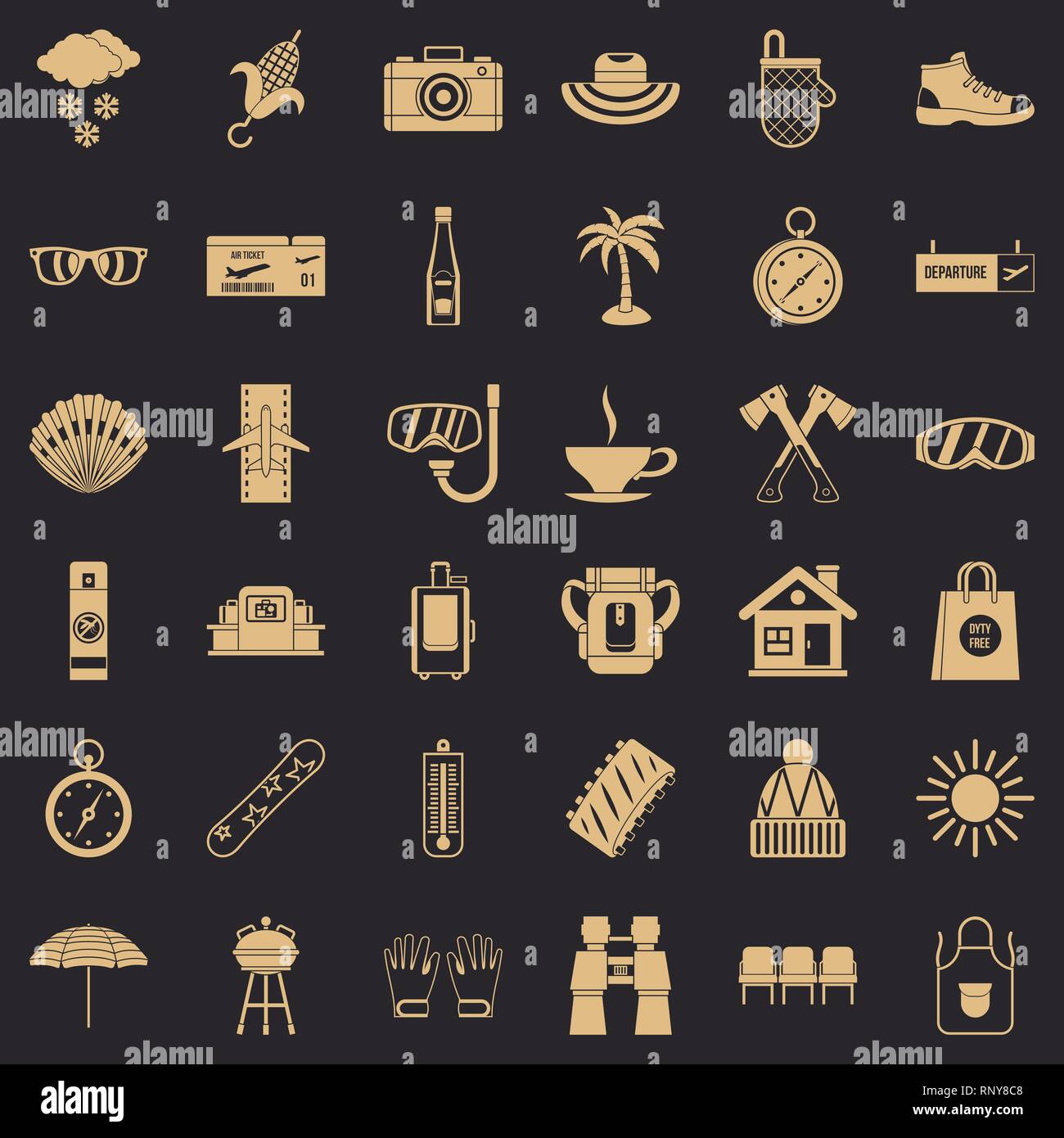 Small vacation icons set, simple style Stock Vector Image & Art - Alamy