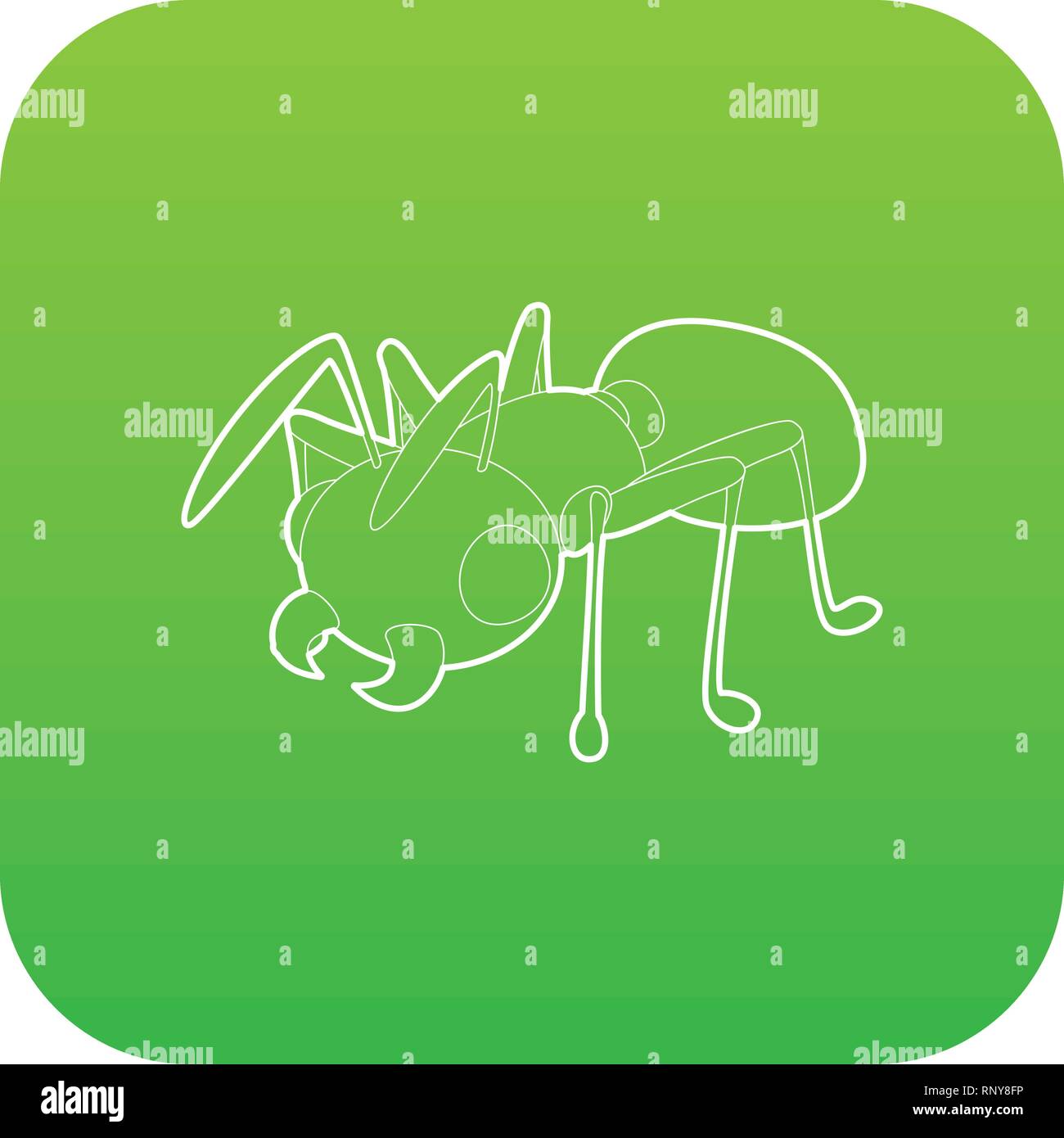 Ant icon green vector Stock Vector Image & Art - Alamy