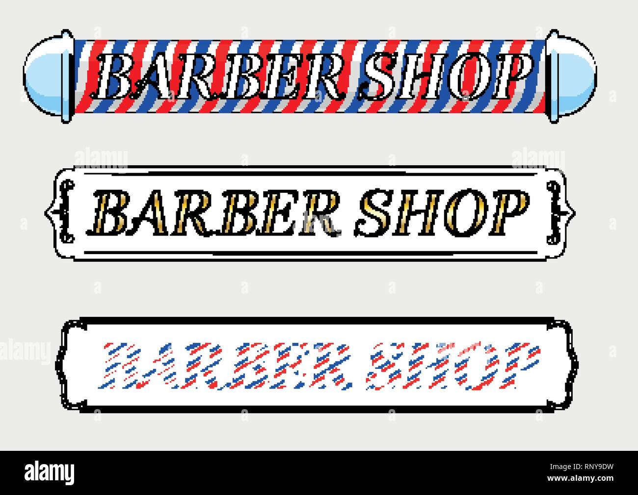 Set of vintage barber shop logo graphics and icons Stock Vector Image ...