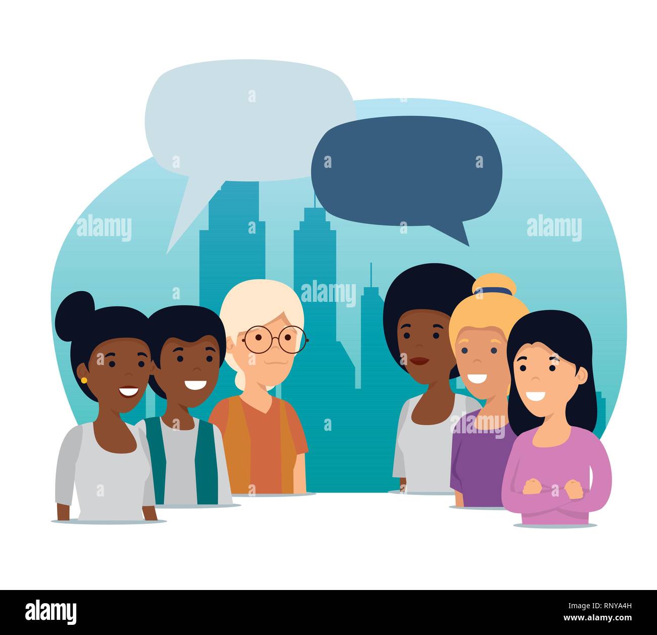 community people friends with social collaboration vector illustration ...