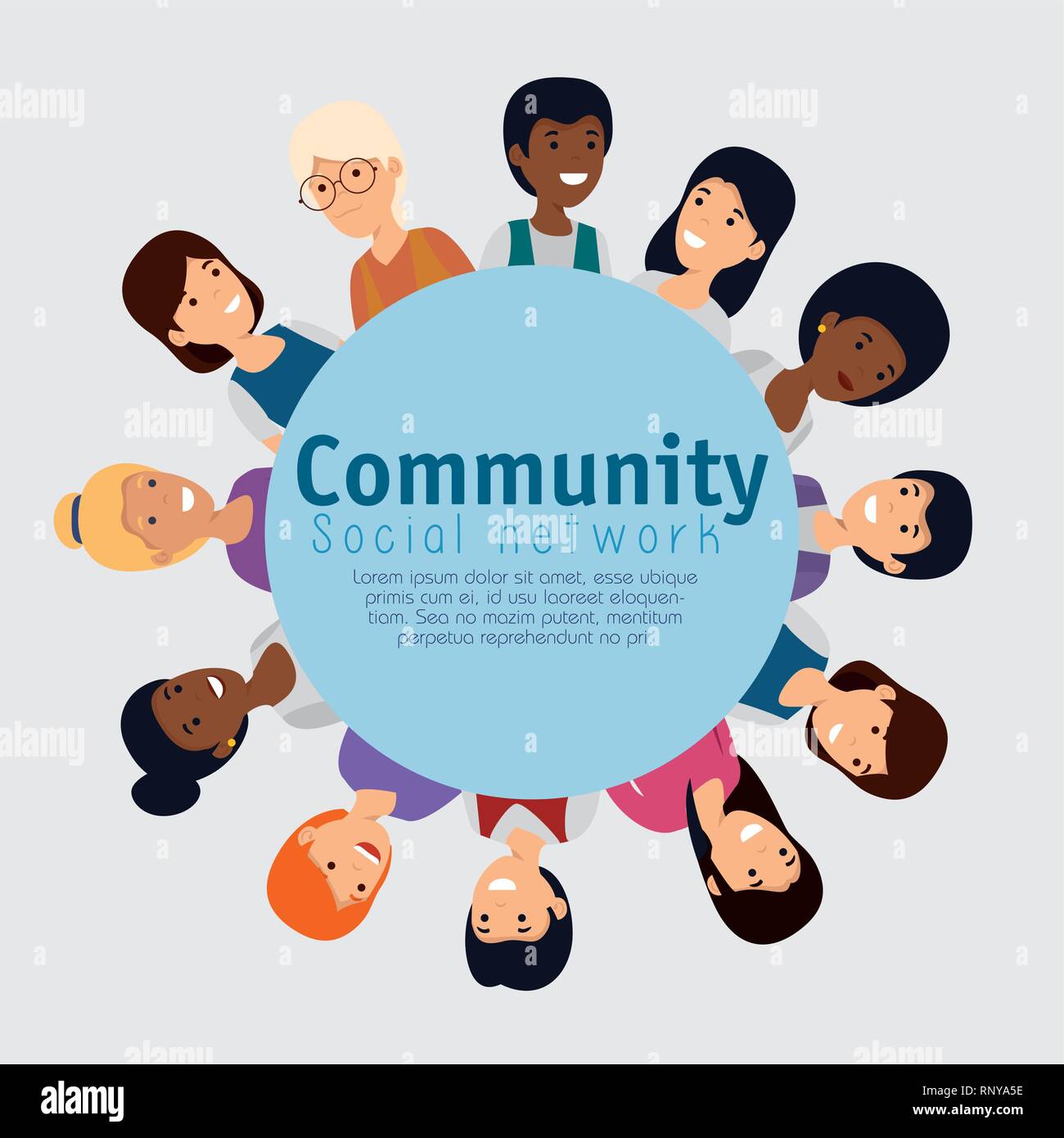 Diverse young group volunteer Stock Vector Images - Alamy