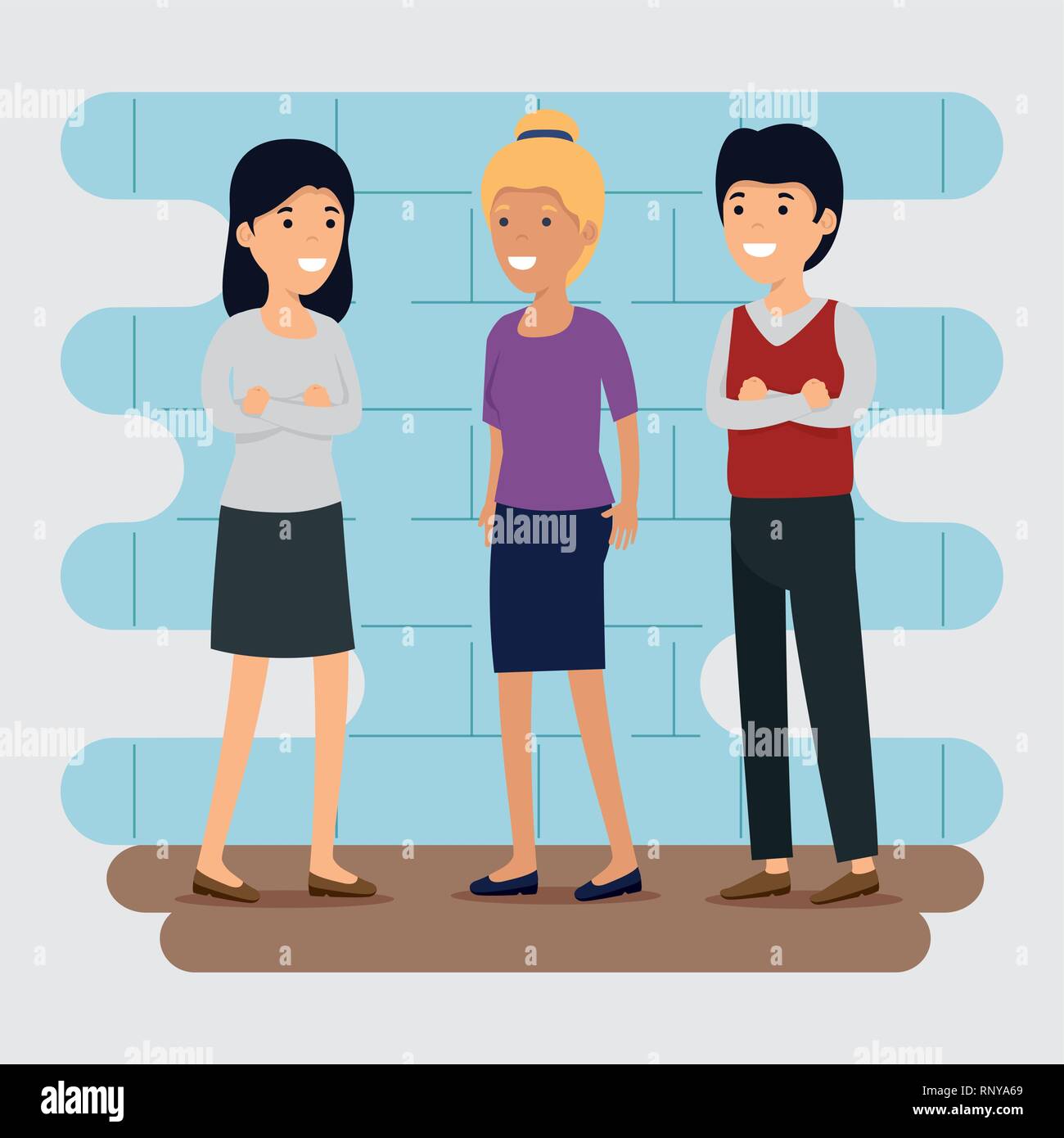 friends social community with collaboration message vector illustration ...