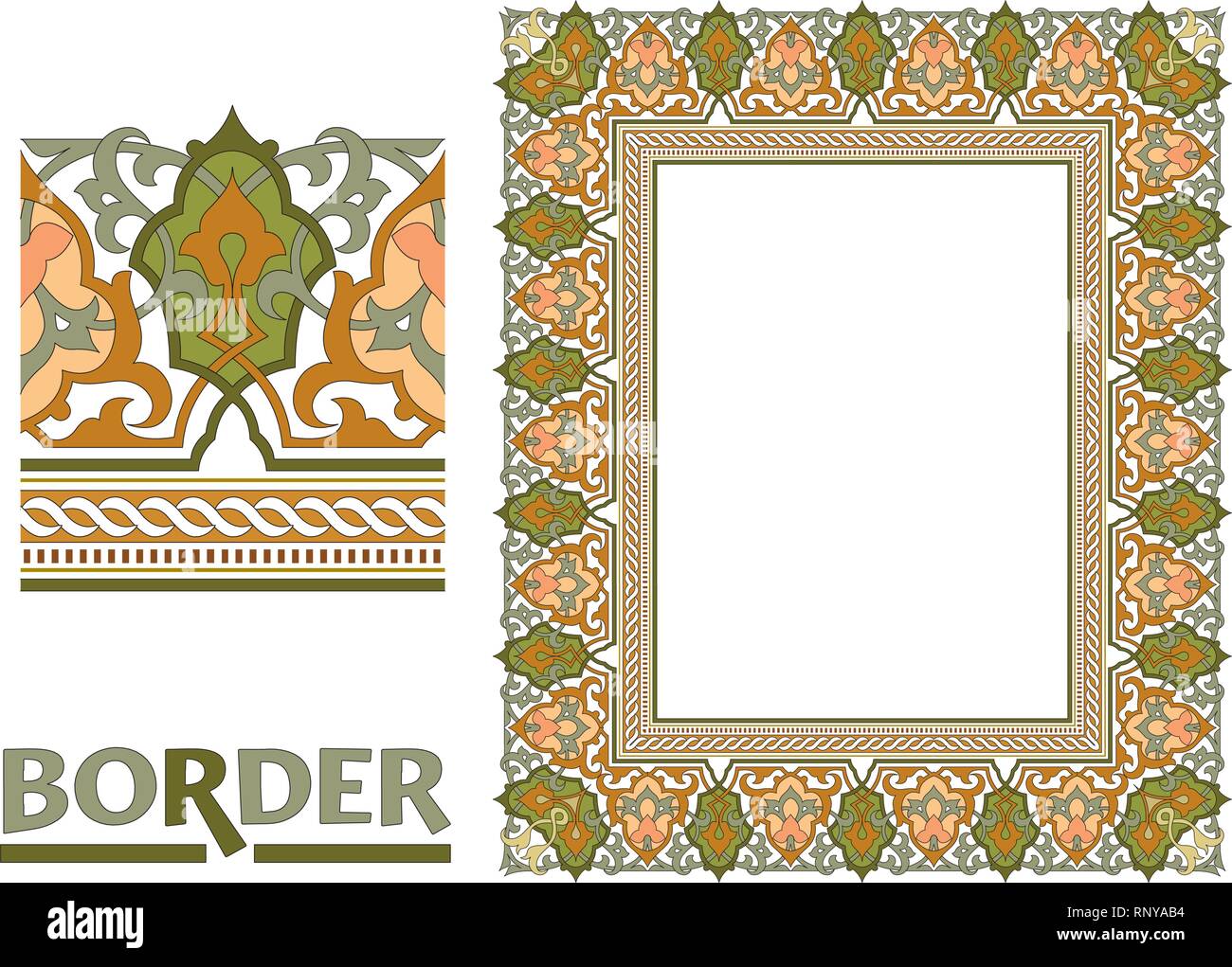 Old World Borders Vector - Tiled frame in plant leaves and flowers ...